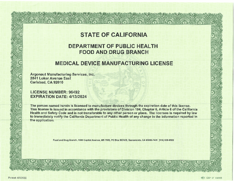 Quality - Argonaut Manufacturing Services