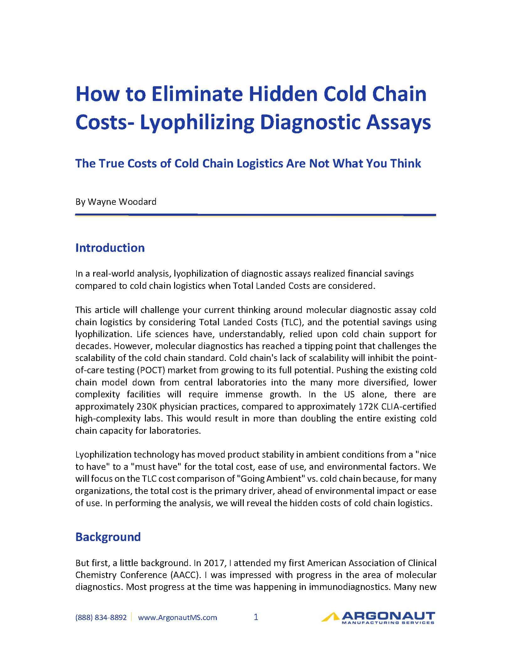 How to Eliminate Hidden Cold Chain Costs- Lyophilizing Diagnostic ...